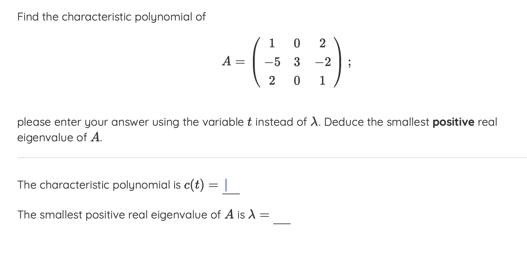 Solved Find The Characteristic Polynomial Of