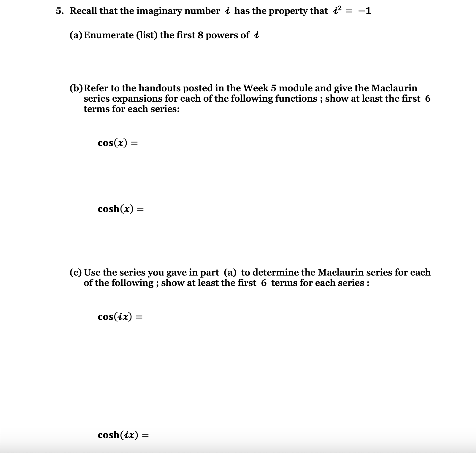 Solved Recall that the imaginary number i has the property | Chegg.com