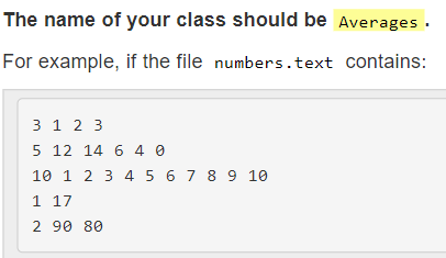 Solved To be implemented in Java. The file numbers.text | Chegg.com