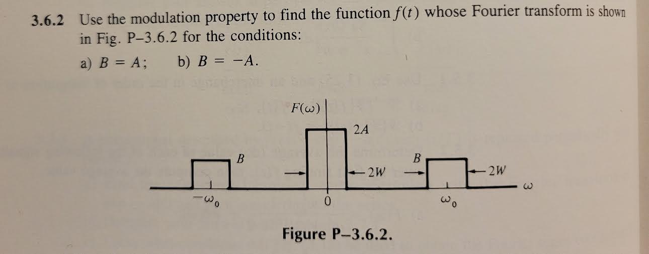 Solved 3 6 2 Use The Modulation Property To Find The