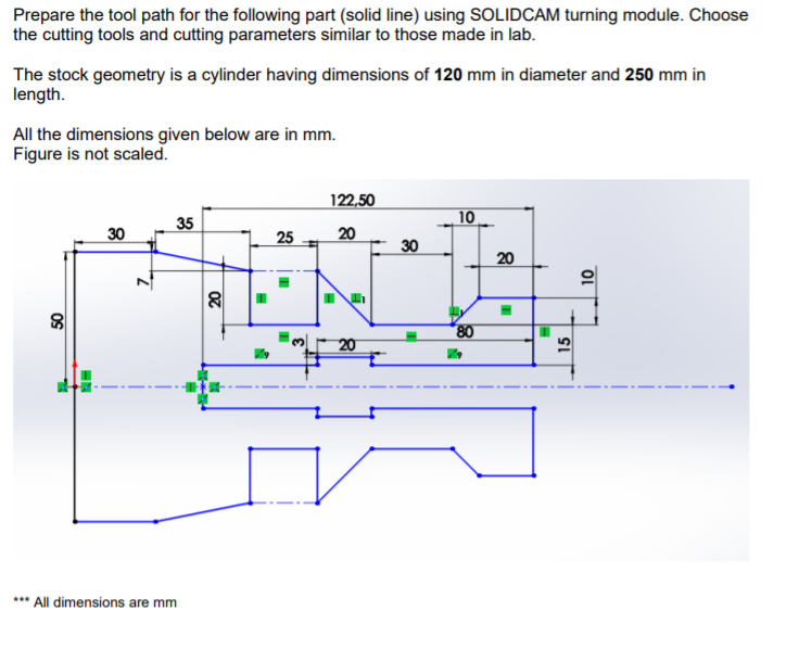 Prepare the tool path for the following part (solid | Chegg.com
