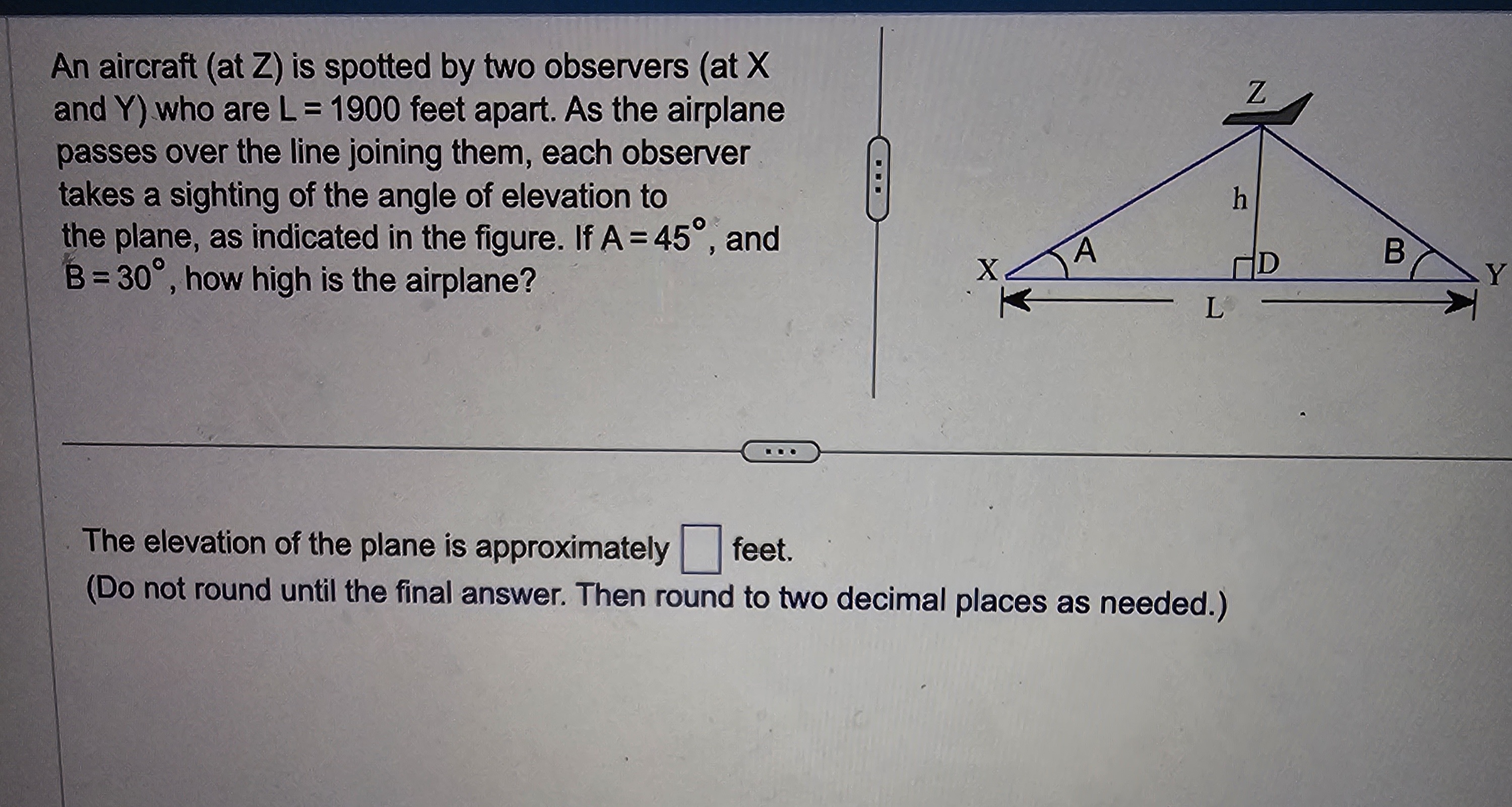 Solved An aircraft (at Z ) is spotted by two observers (at X | Chegg.com
