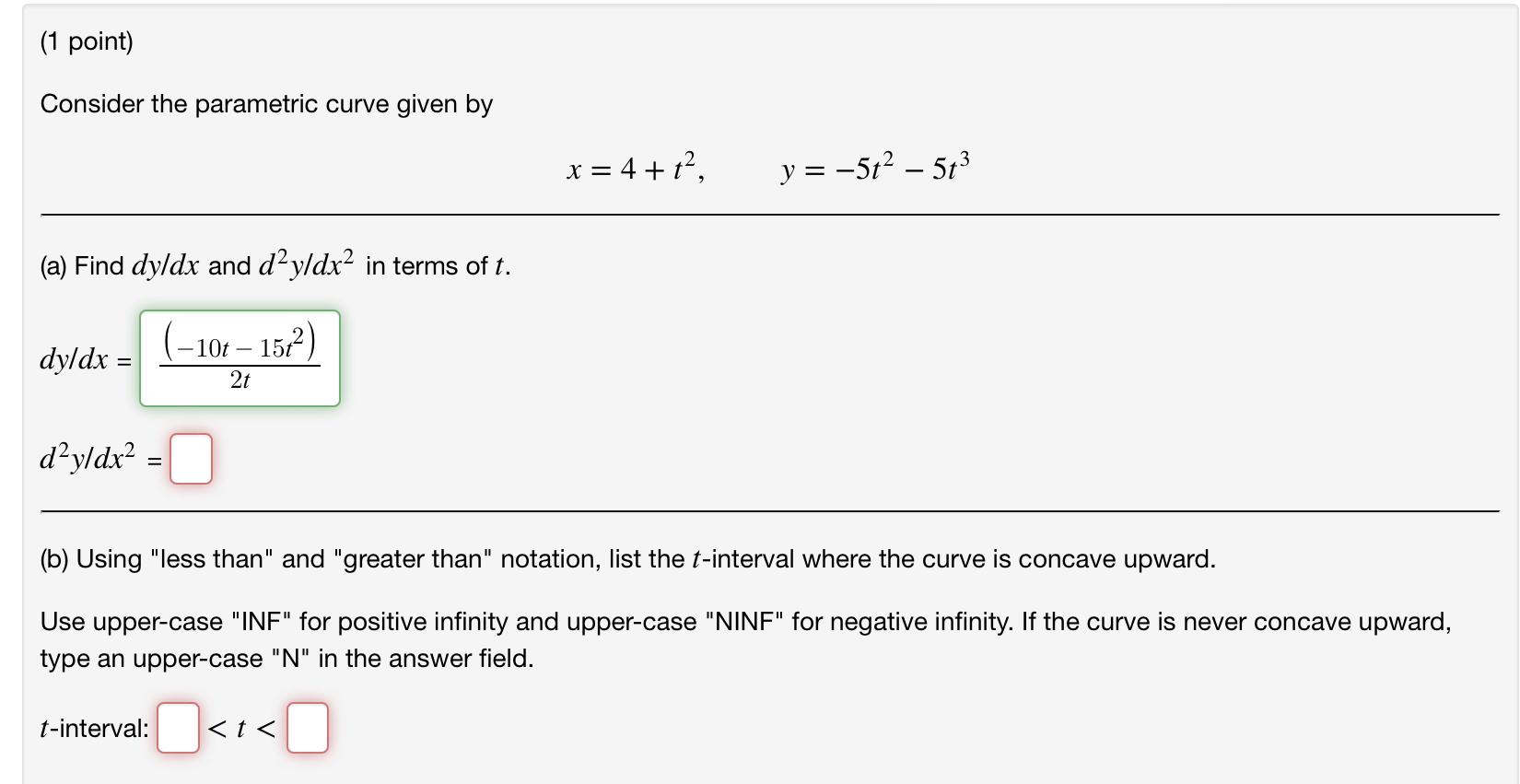 Solved Consider the parametric curve given by | Chegg.com