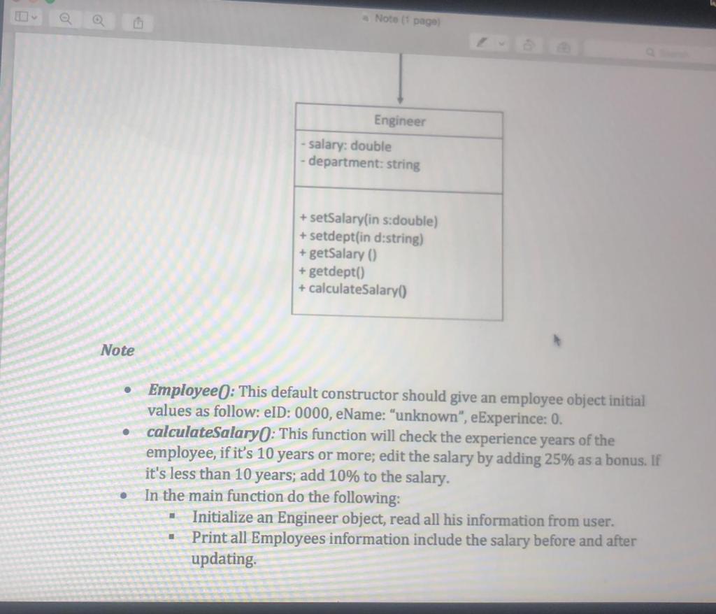 Solved a Note (1 page) Employee # eld: int #eName: string | Chegg.com