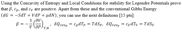 Solved Using the Concavity of Entropy and Local Conditions | Chegg.com