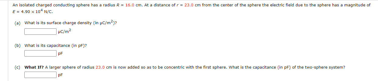 Solved An isolated charged conducting sphere has a radius R | Chegg.com