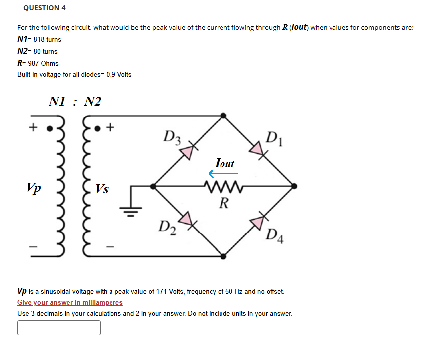 Solved QUESTION 4For the following circuit, what would be | Chegg.com