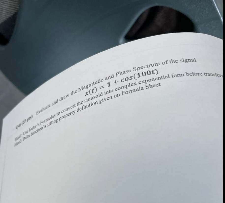 Solved evaluate and draw the magnitude and phase spectrum of | Chegg.com