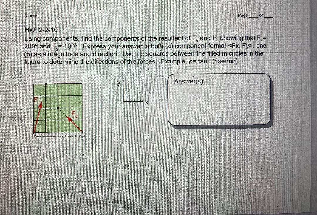Solved HW: 2−2−10 Using components, find the components of | Chegg.com