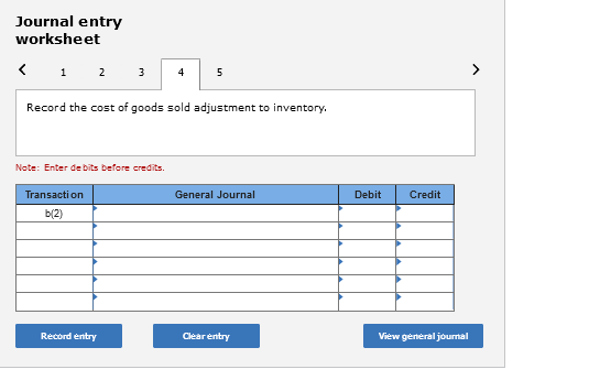 Solved Journal entry worksheet Record the cost of goods sold | Chegg.com
