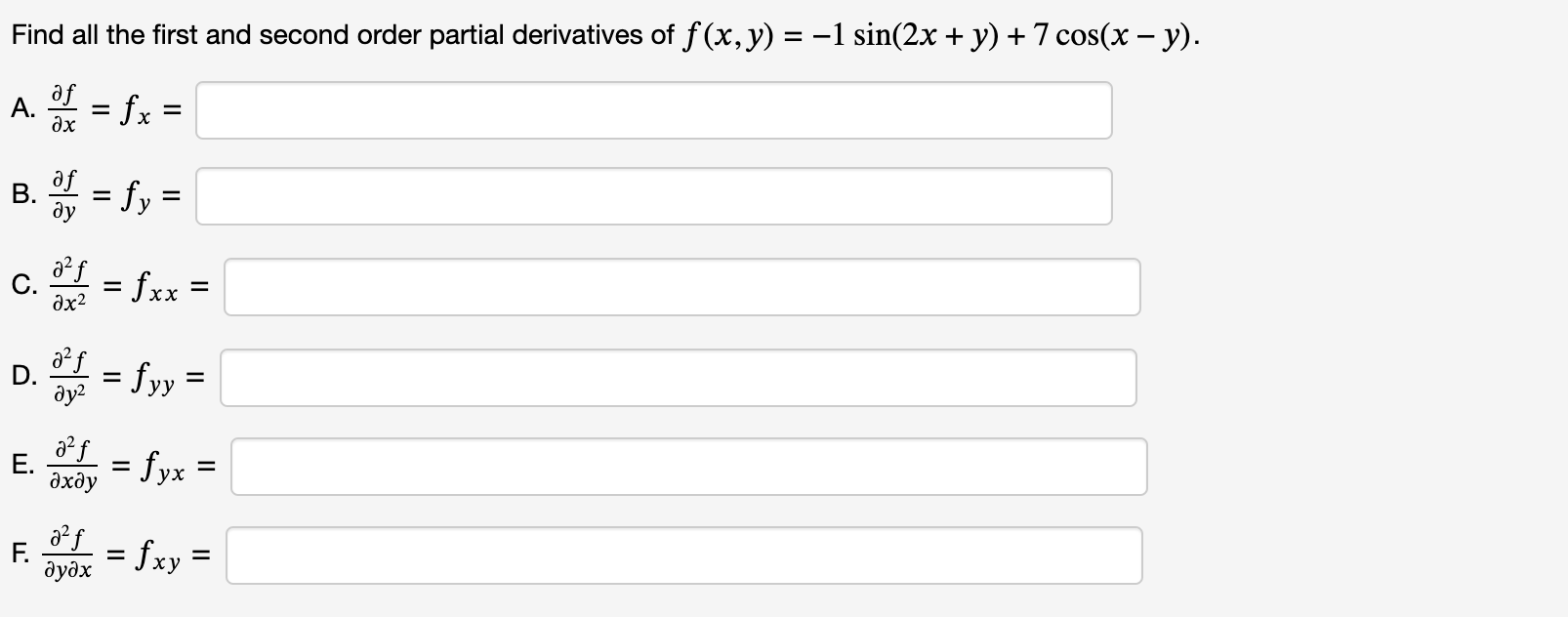 nd all the first and second order partial derivatives | Chegg.com