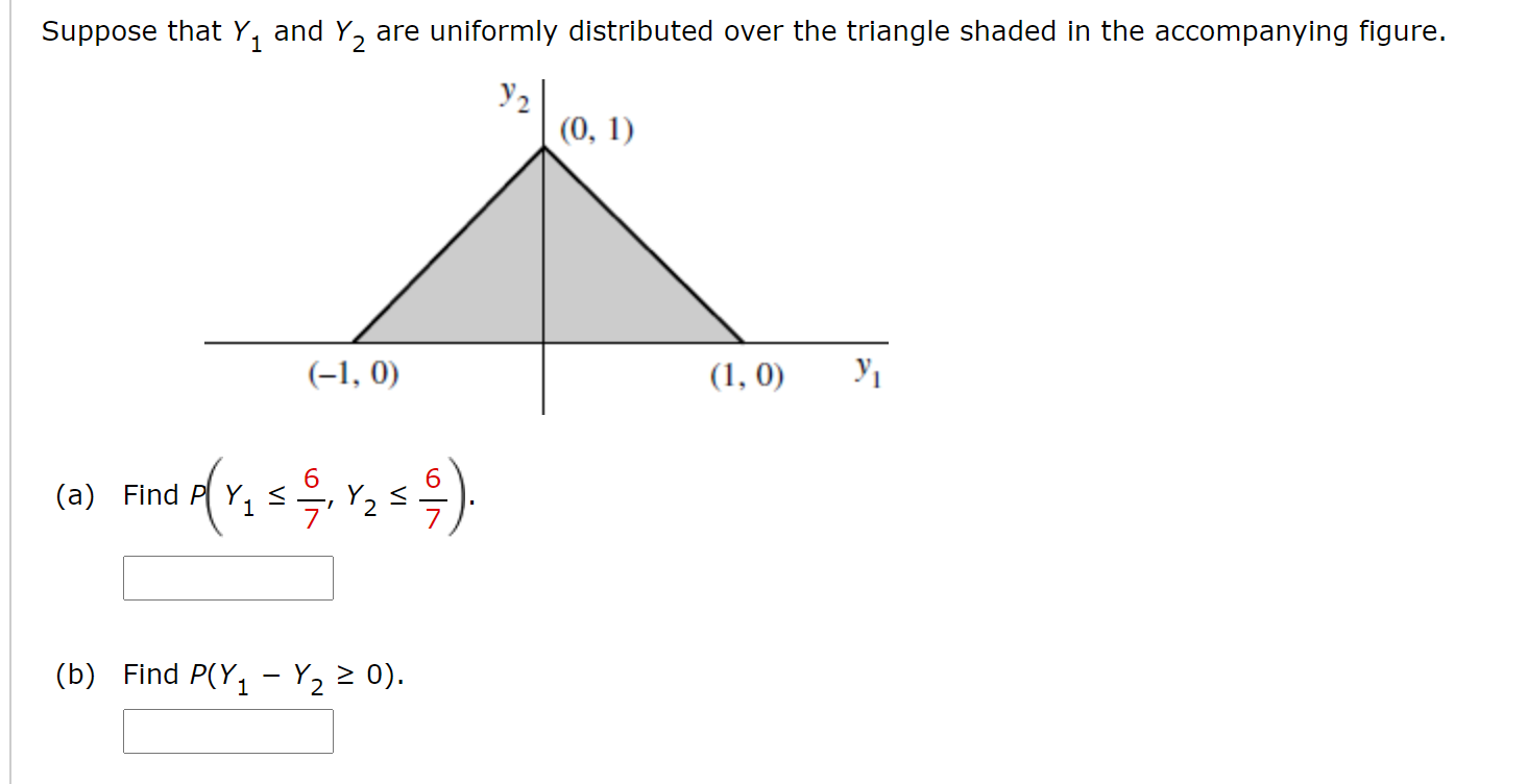 Solved Suppose that Y1 and Y2 are uniformly distributed over | Chegg.com