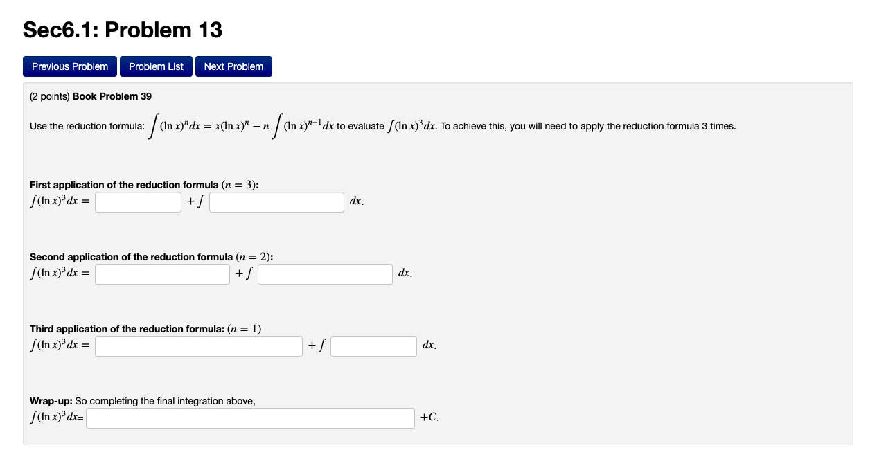 Solved Sec6.1: Problem 9 Previous Problem Problem List Next | Chegg.com