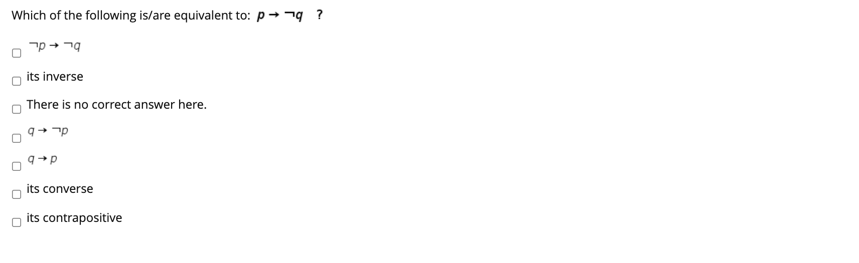 Solved Which of the following is/are equivalent to: p 79 ? | Chegg.com