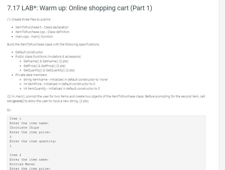 Solved (1) Create three files to submit: - | Chegg.com
