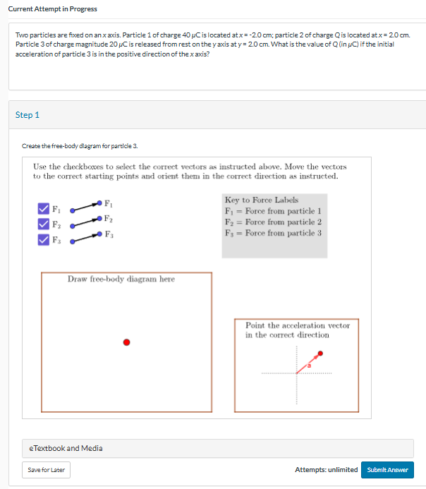 Solved Step 1 ﻿Create the free-body dlagram for particle 3. | Chegg.com