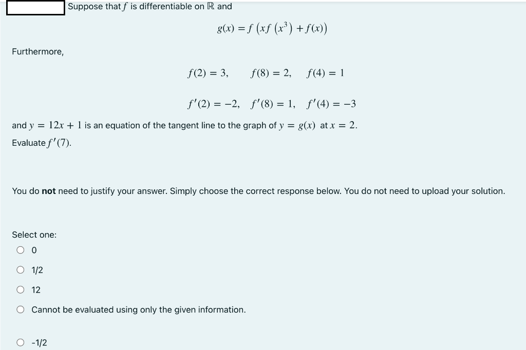 Solved Suppose that f is differentiable on R and | Chegg.com