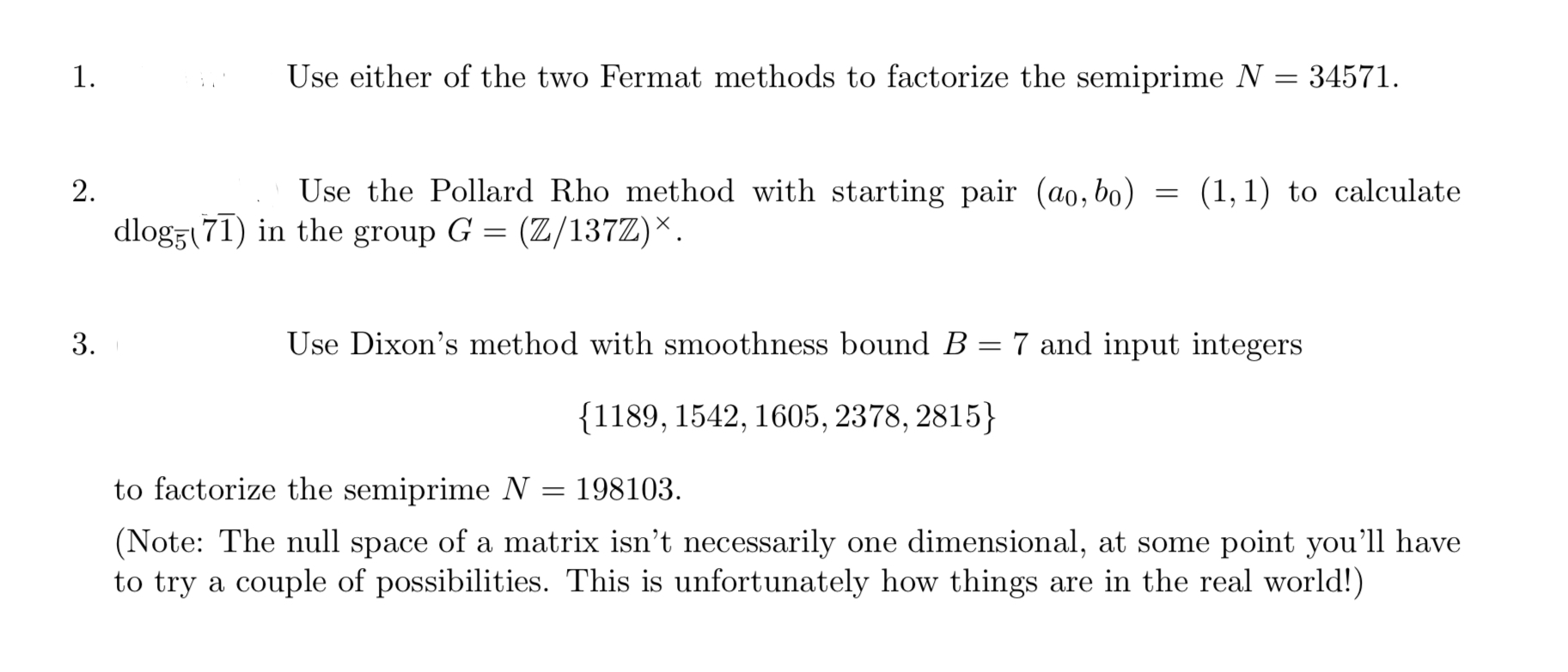 Solved Use either of ﻿the two Fermat methods to ﻿factorize | Chegg.com