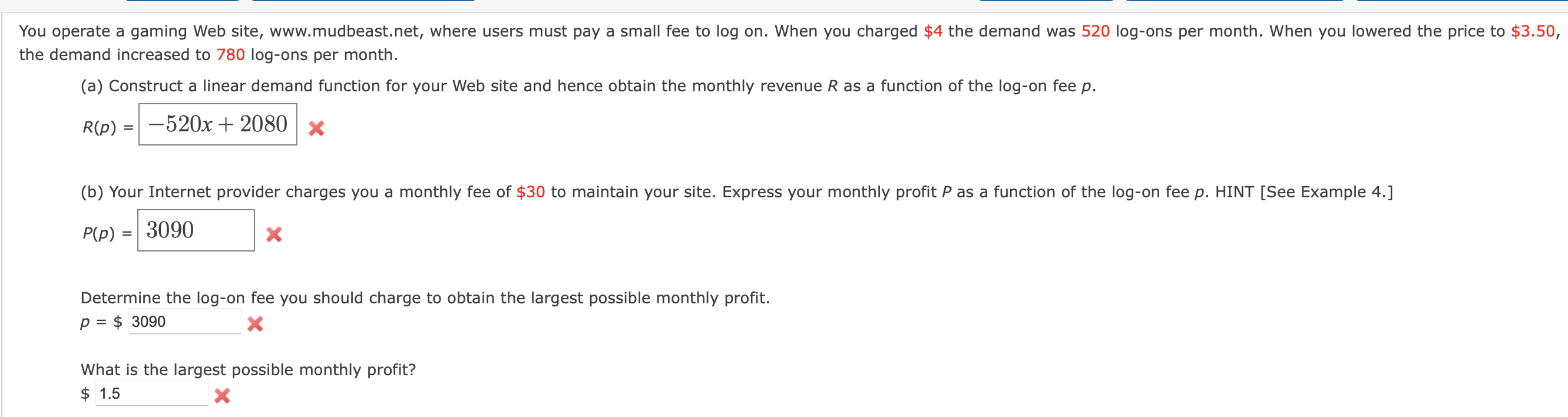 Solved the demand increased to 780 log-ons per month. (a) | Chegg.com