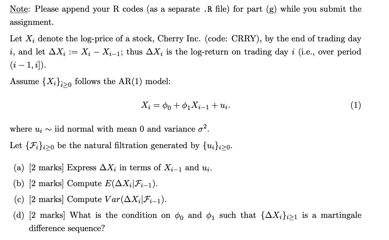 Solved Note: Please append your R codes (as a separate . R | Chegg.com