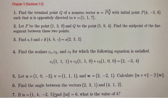 Solved Chapter 3 (Sections 1-3) 1. Find the terminal point Q | Chegg.com