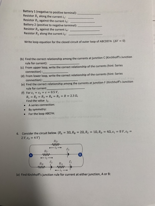 Solved Battery 1 (negative to positive terminal) Resistor R, | Chegg.com