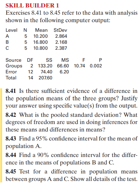 Solved Skill Builder 1 Exercises 8 41 To 8 45 Refer To The Chegg