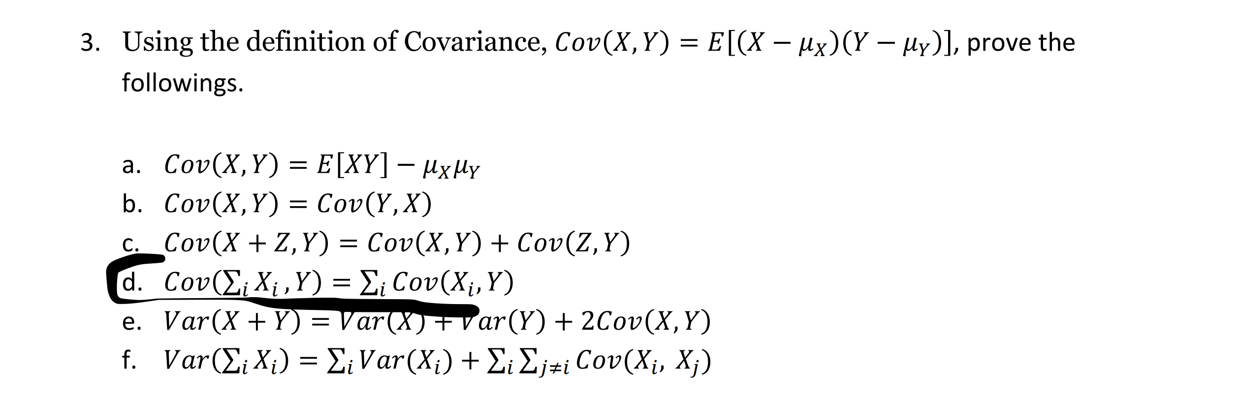 Solved 3. Using the definition of Covariance, | Chegg.com