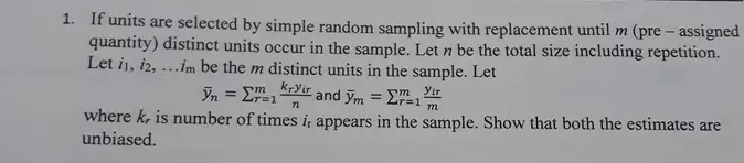 Solved If units are selected by simple random sampling with | Chegg.com
