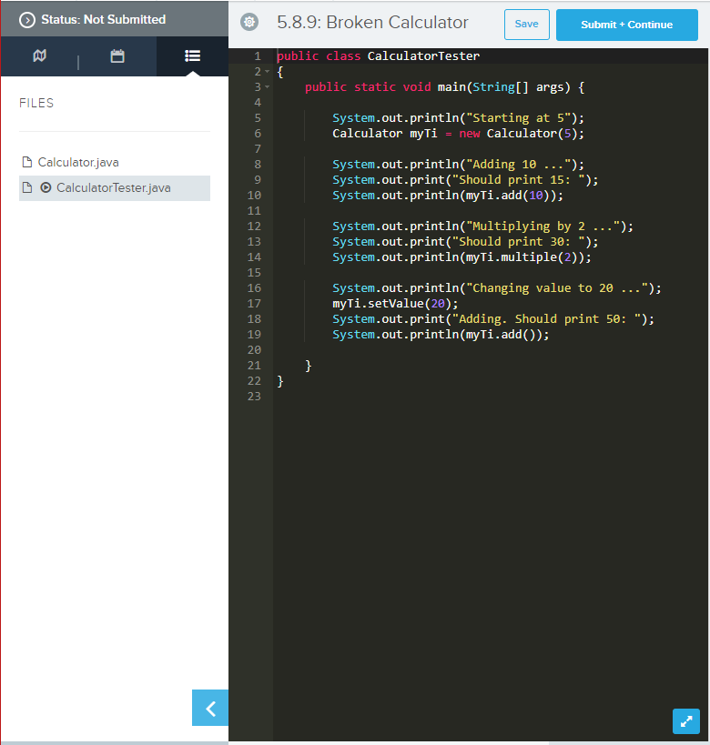 Solved 5.8.9 Broken Calculator For this exercise, we are | Chegg.com