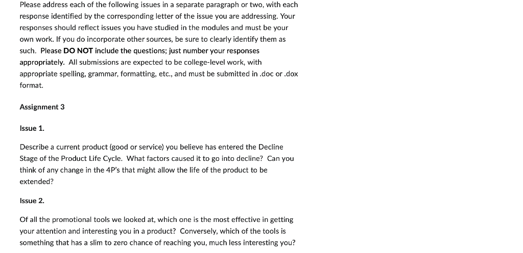 Solved Please address each of the following issues in a | Chegg.com