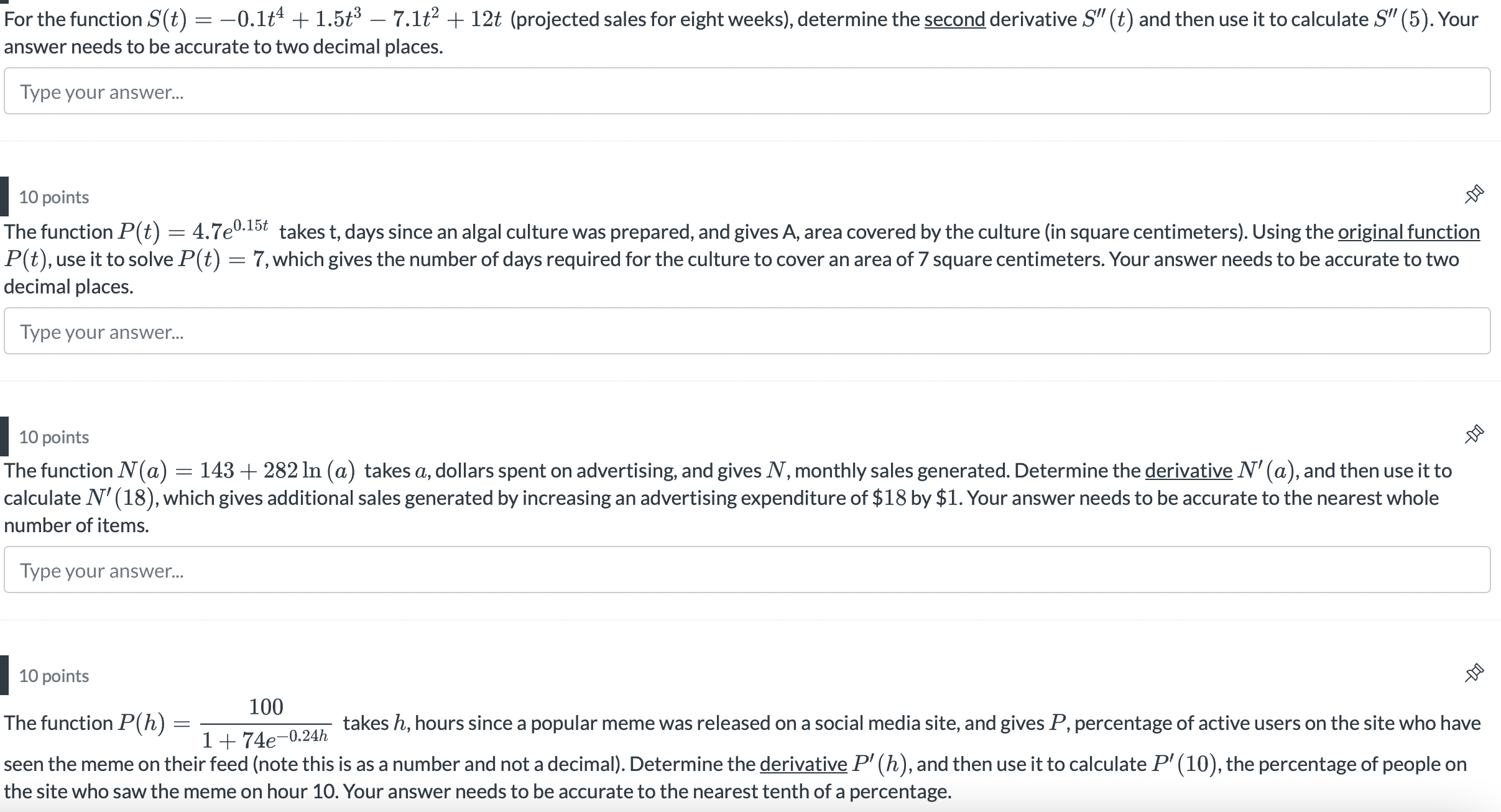 Solved Type your answer...10 ﻿pointsThe function | Chegg.com