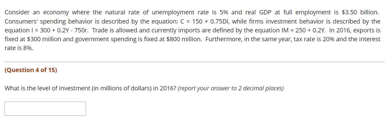 Solved Consider an economy where the natural rate of | Chegg.com