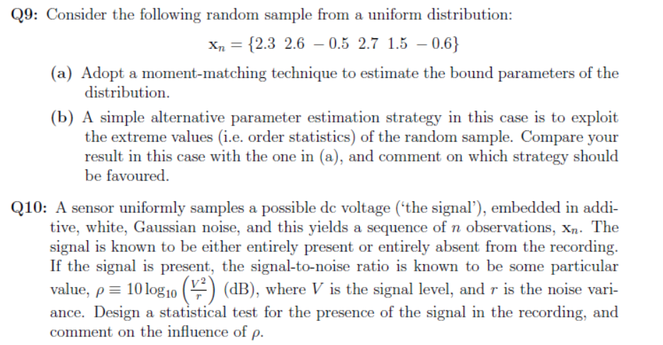 Solved Consider the following random sample from a | Chegg.com