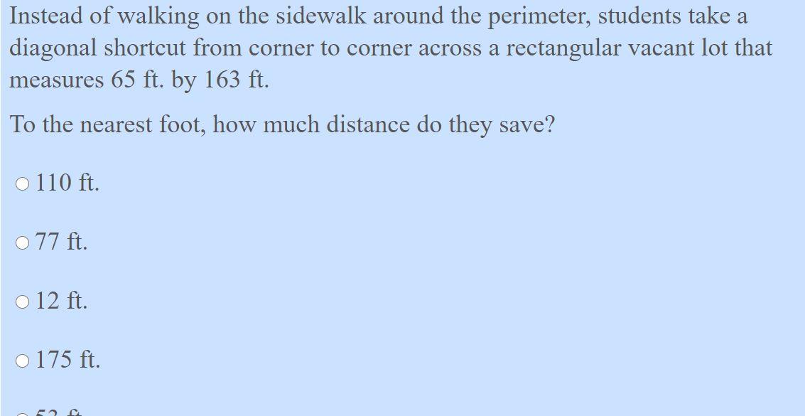 Solved Instead of walking on the sidewalk around the | Chegg.com