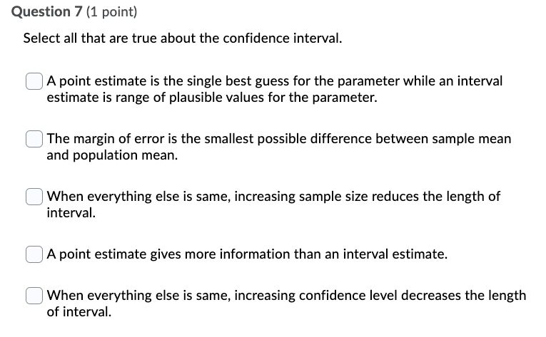 Solved Question 7 (1 point) Select all that are true about | Chegg.com Solved Question 7 (1 point) Select all that are true about | Chegg.com