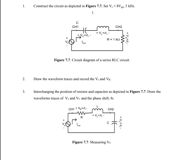 Solved 1. Construct the circuit as depicted in Figure 7.7. | Chegg.com