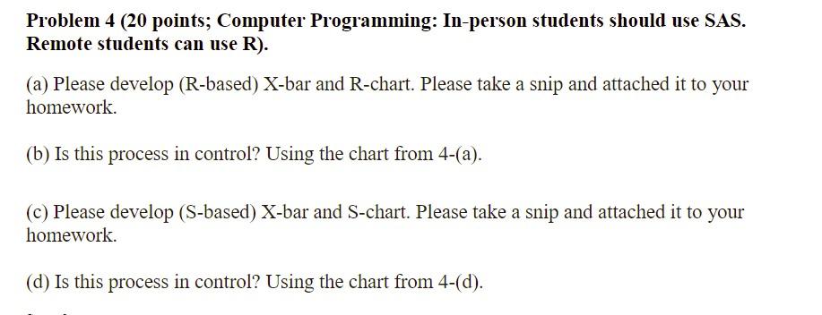 Problem 4 (20 points; Computer Programming: In-person | Chegg.com