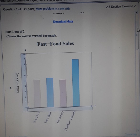 Solved wh.connectmath.comyaieRscgyis Question 1 of 9 (1 | Chegg.com
