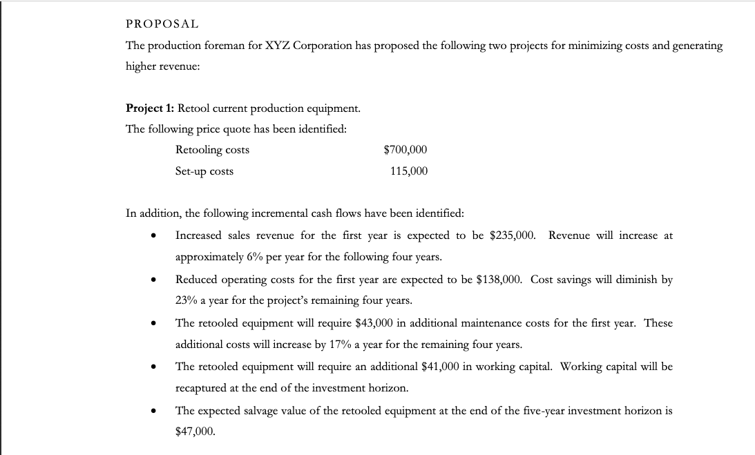 4. REQUIRED: 1. Prepare an incremental cash flow | Chegg.com