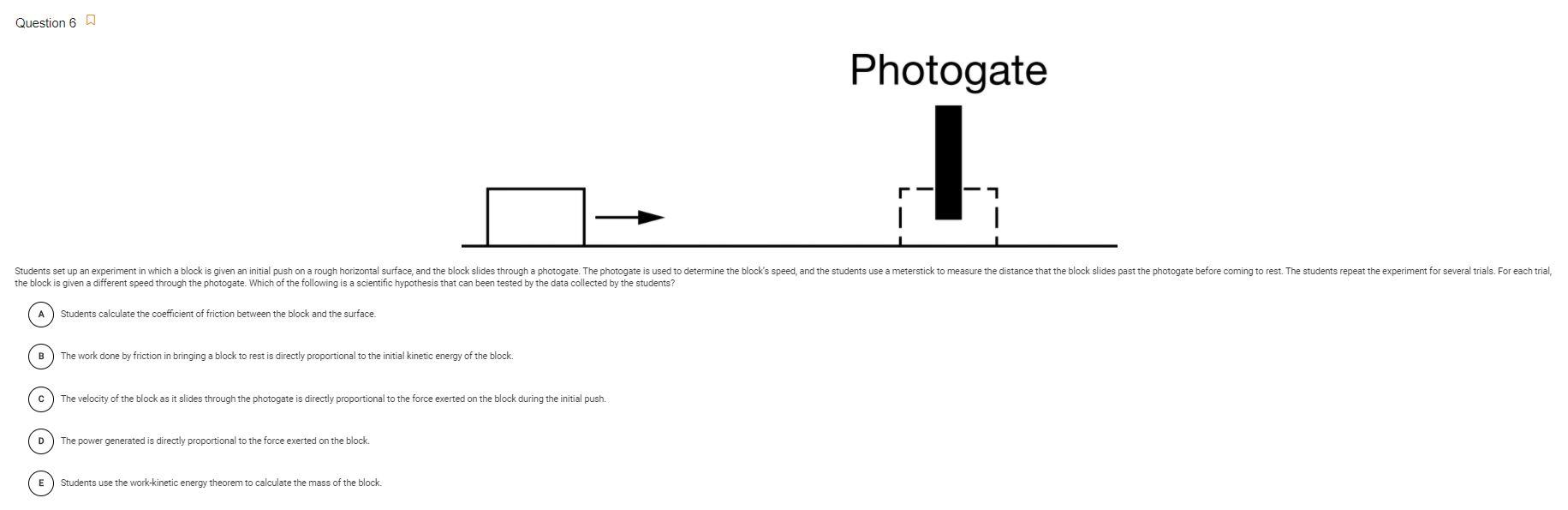 Solved Question 6 A Photogate 1 I Students set up an | Chegg.com