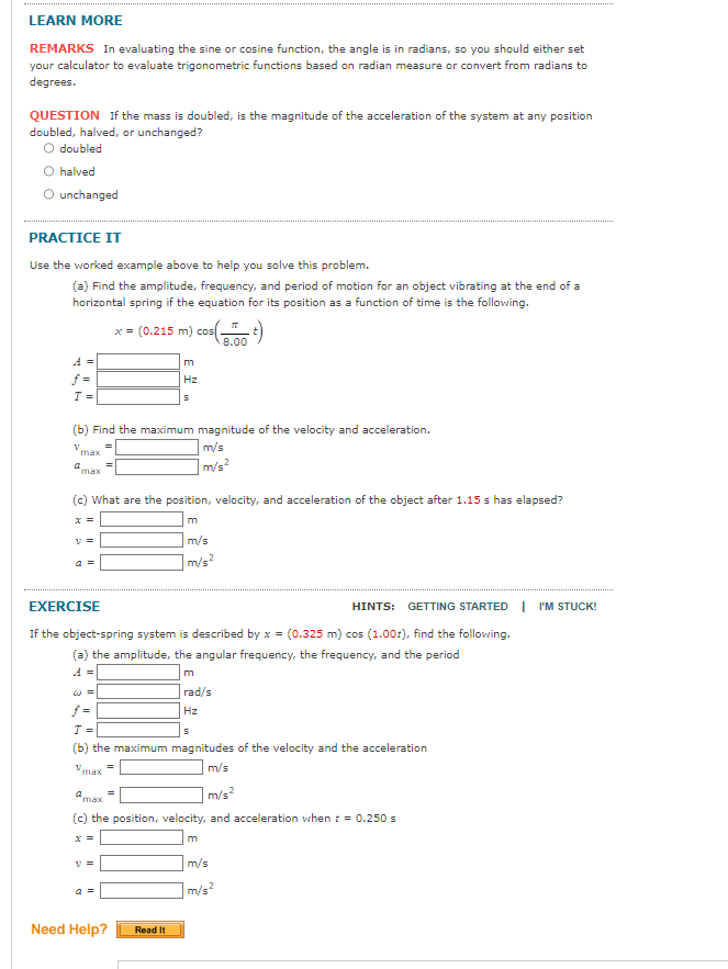 Solved LEARN MORE REMARKS In evaluating the sine or cosine | Chegg.com