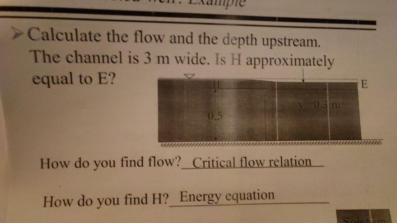 Solved > Calculate the flow and the depth upstream. The | Chegg.com