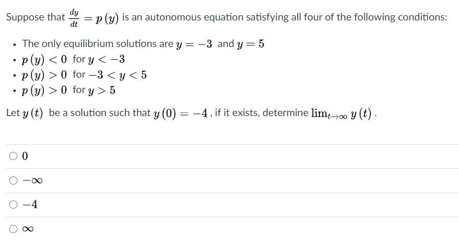 Solved Suppose that dy dt p(y) is an autonomous equation | Chegg.com