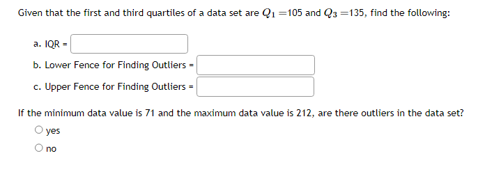 Solved Given that the first and third quartiles of a data | Chegg.com