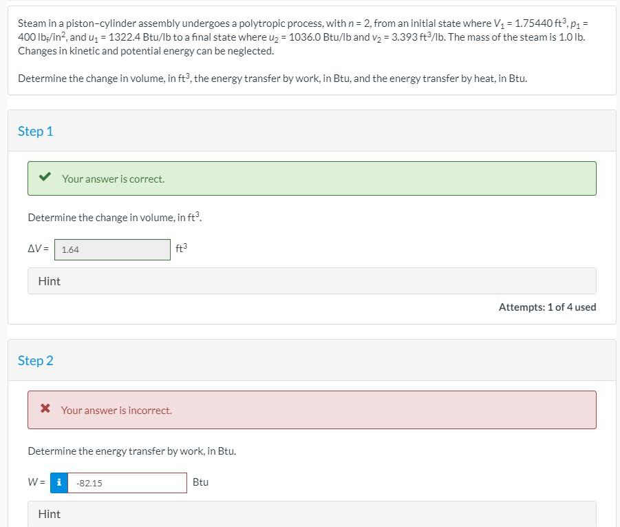 Solved Steam in a piston-cylinder assembly undergoes a | Chegg.com