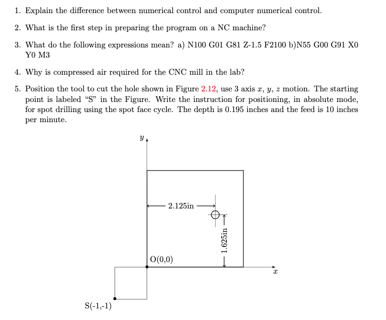 Solved 1. Explain the difference between numerical control | Chegg.com