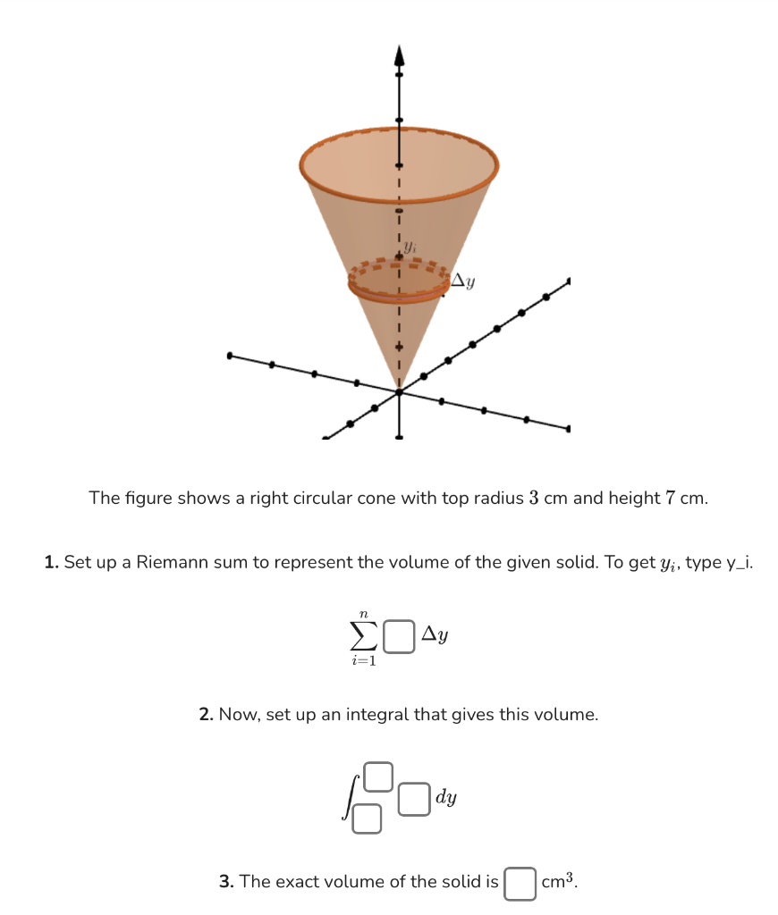 Solved The figure shows a right circular cone with top | Chegg.com
