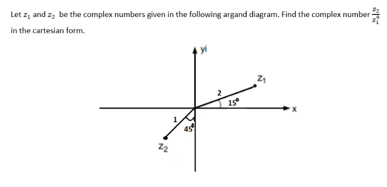 Solved Let z, and zz be the complex numbers given in the | Chegg.com