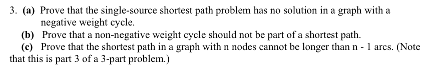 Solved 3. (a) Prove that the single-source shortest path | Chegg.com